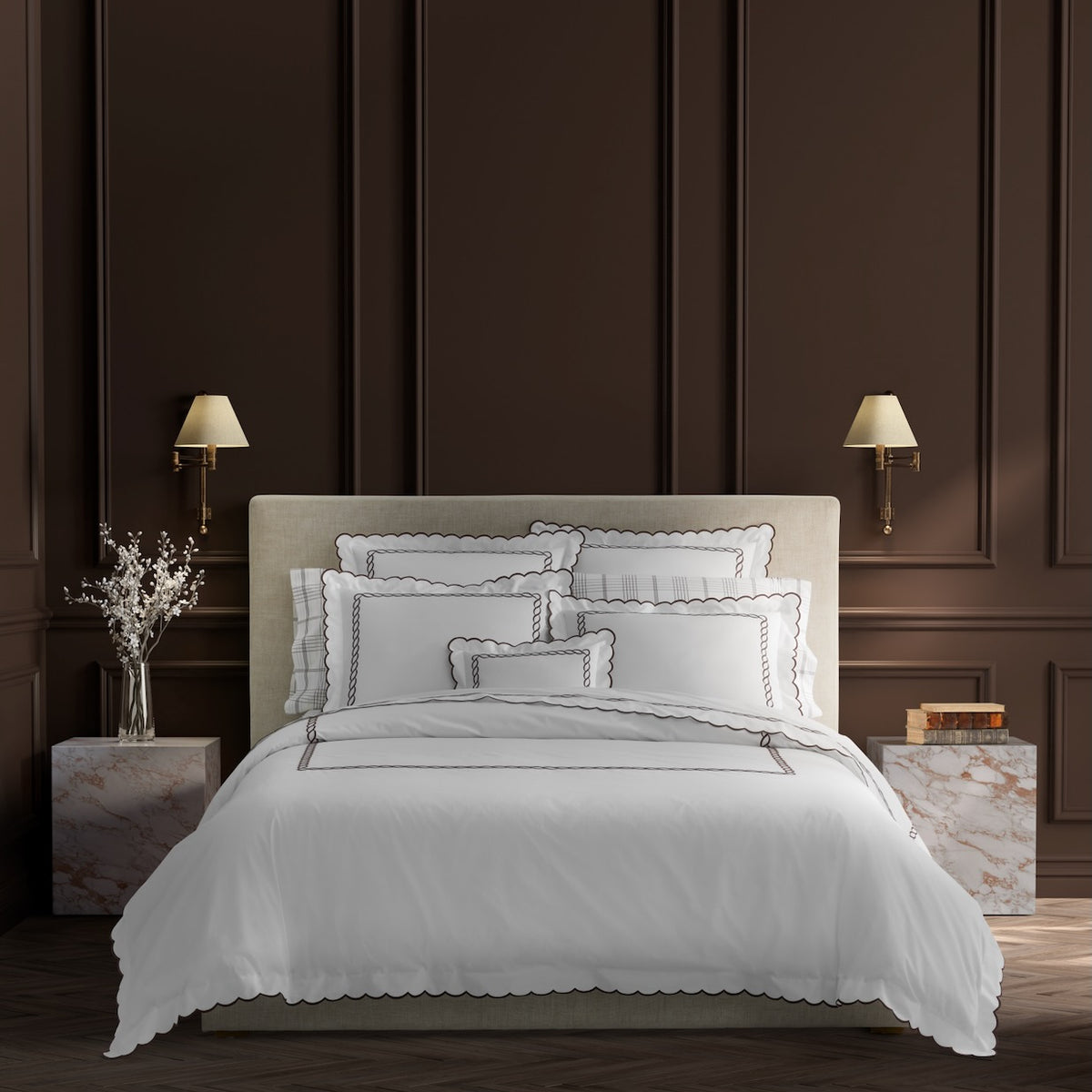 Matouk Classic Chain Scallop Percale Bedding – FIG LINENS AND HOME