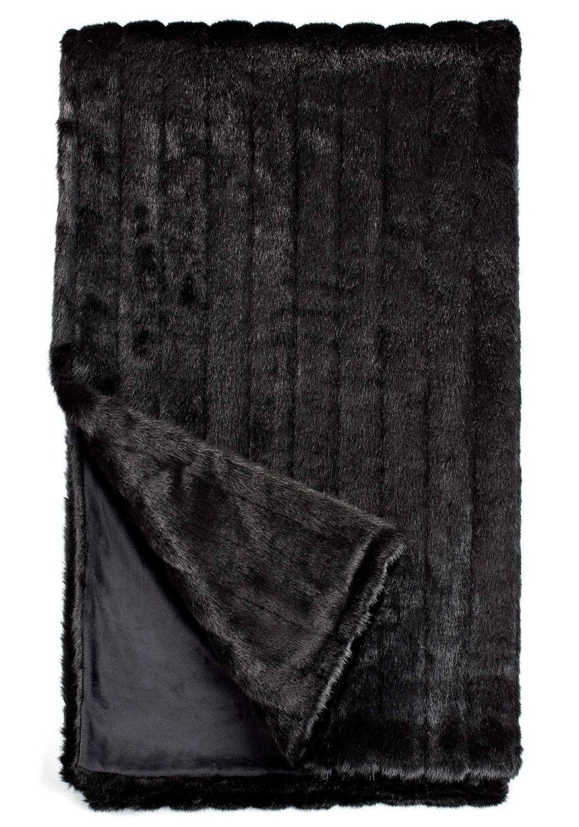 Black Mink Faux Fur Throw Blanket by Fabulous Furs | Fig Linens – FIG ...