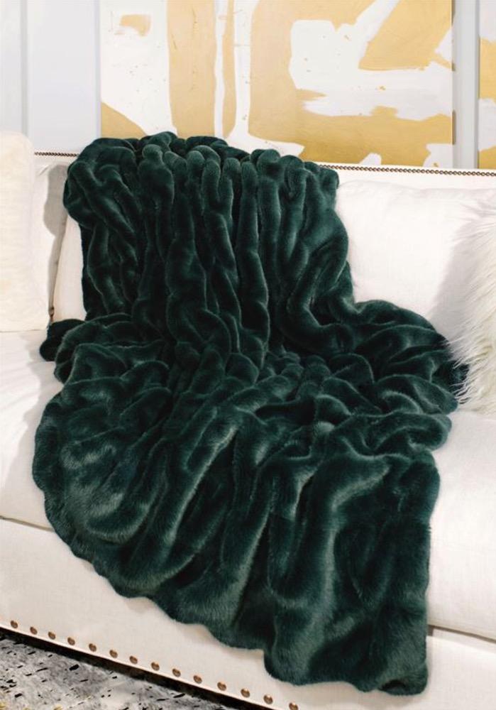 Emerald Mink Couture Faux Fur Blanket | Fabulous Furs Throw – FIG ...