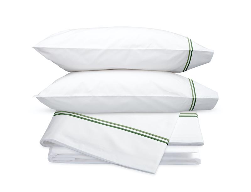 Essex Green Hotel Sheets - Matouk Cotton Percale Sheet Sets – FIG ...