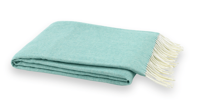 Italian Herringbone Aqua Throw by Lands Downunder – FIG LINENS AND HOME