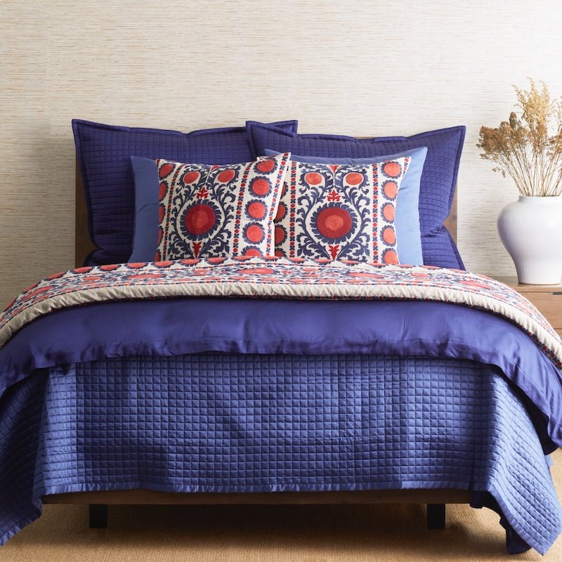 Ann Gish Suzani Throw Indigo | Bed-End from The Met x Ann Gish - FIG ...