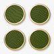 AERIN Classic Croc Leather Coasters Set of 4 Verde Green in Container ...