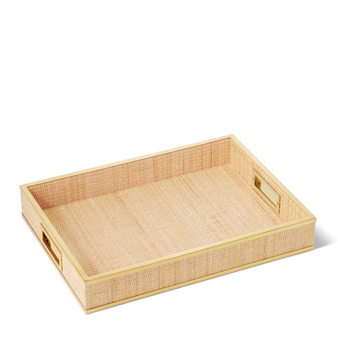 AERIN Colette Cane Tray | Brass Handled Tray in Natural Cane – FIG ...