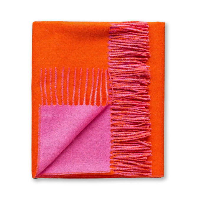 Alicia Adams Alpaca Reversible Throw in Firecracker and Shocking Pink ...