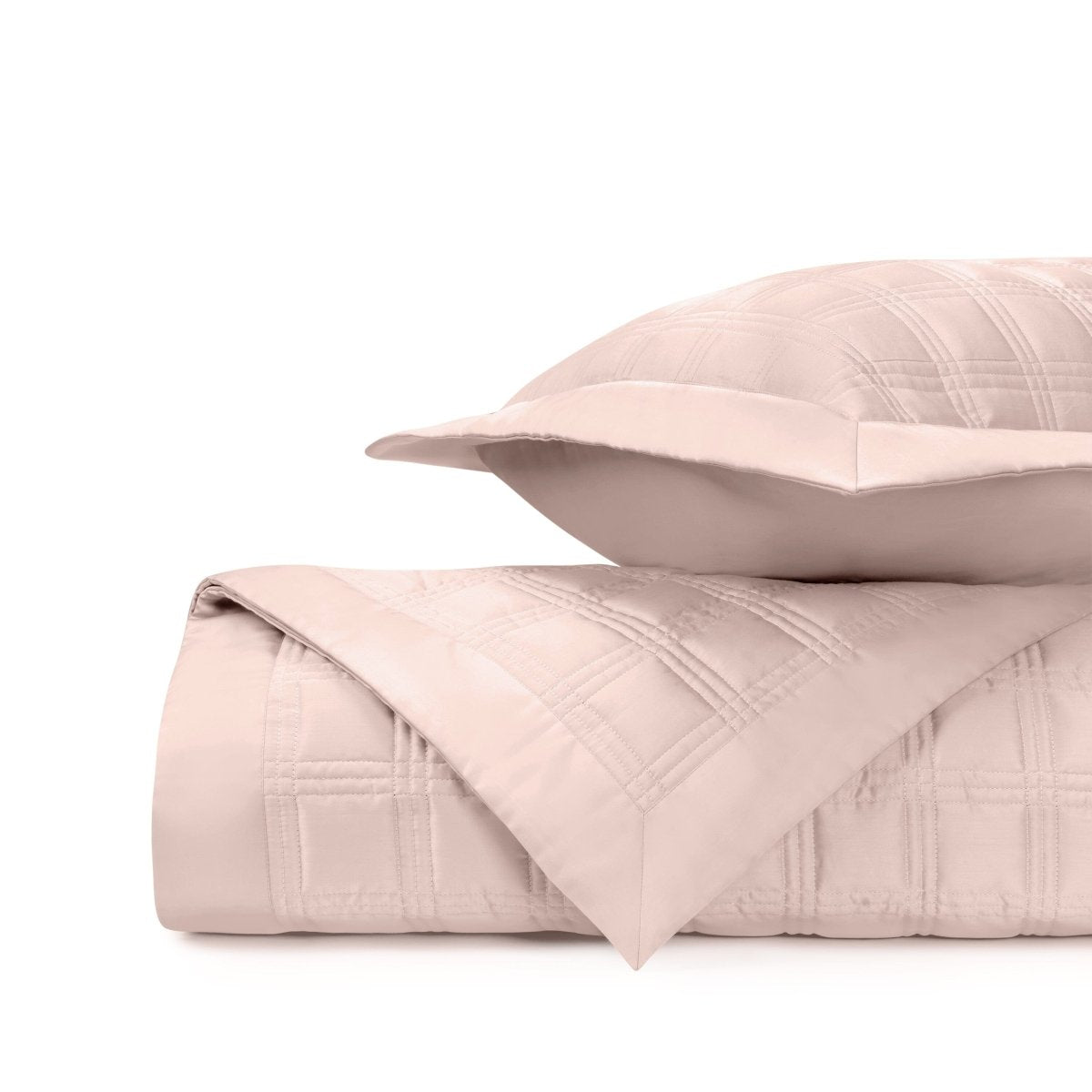 Block Quilted Light Pink | Home Treasures Coverlets – FIG LINENS AND HOME