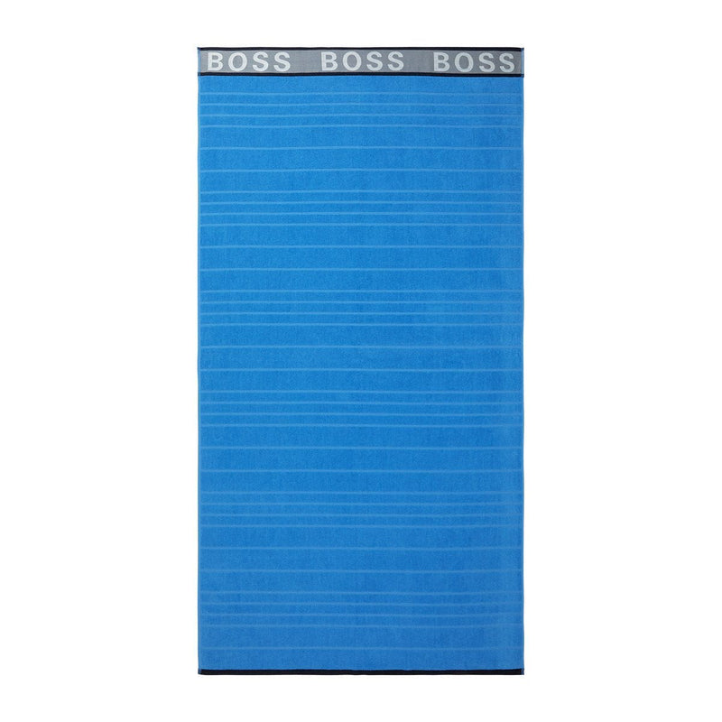 Blue Striped Logo Beach Towel by Hugo Boss | Fig Linens and Home – FIG ...