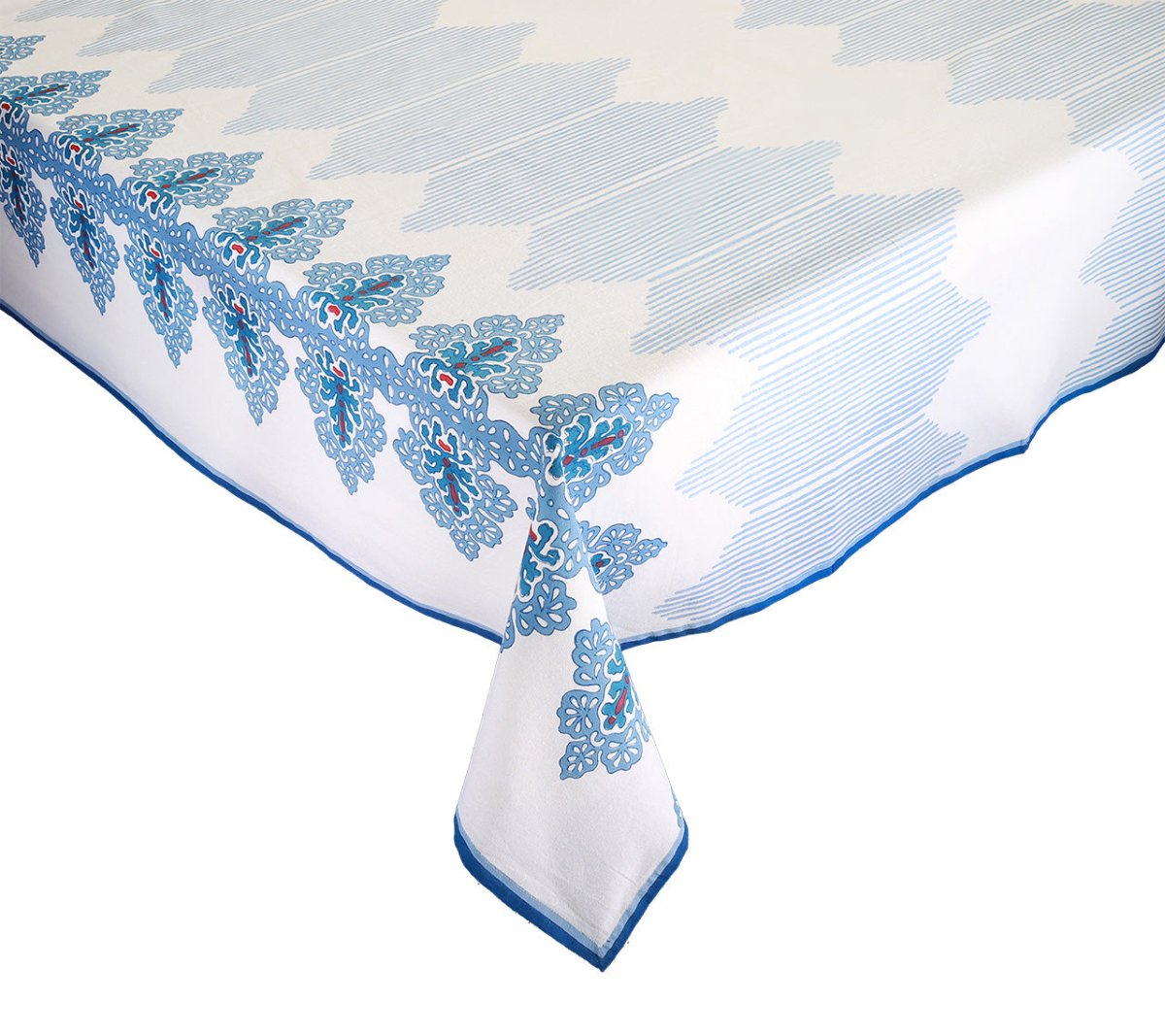 Filigree Tablecloth in White & Blue by Kim Seybert – FIG LINENS AND HOME