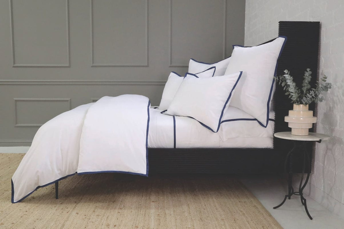 Langston Navy Blue Bamboo Bedding by Pom Pom at Home – FIG LINENS AND HOME