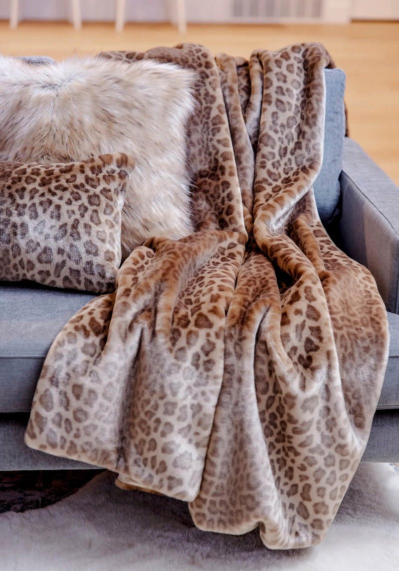 leopard fur throw