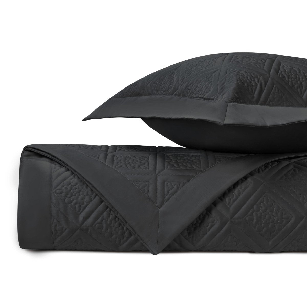 Ziba Quilted Black | Home Treasures Coverlets – FIG LINENS AND HOME