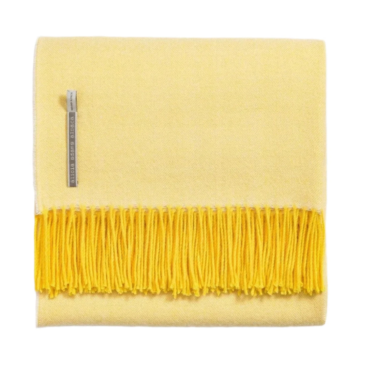 Alicia Adams Alpaca Throw in Citrus Herringbone | Luxury Throws – FIG ...