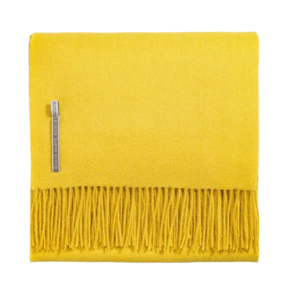 Alicia Adams Alpaca Throw in Lemon Herringbone | Luxury Throws – FIG ...