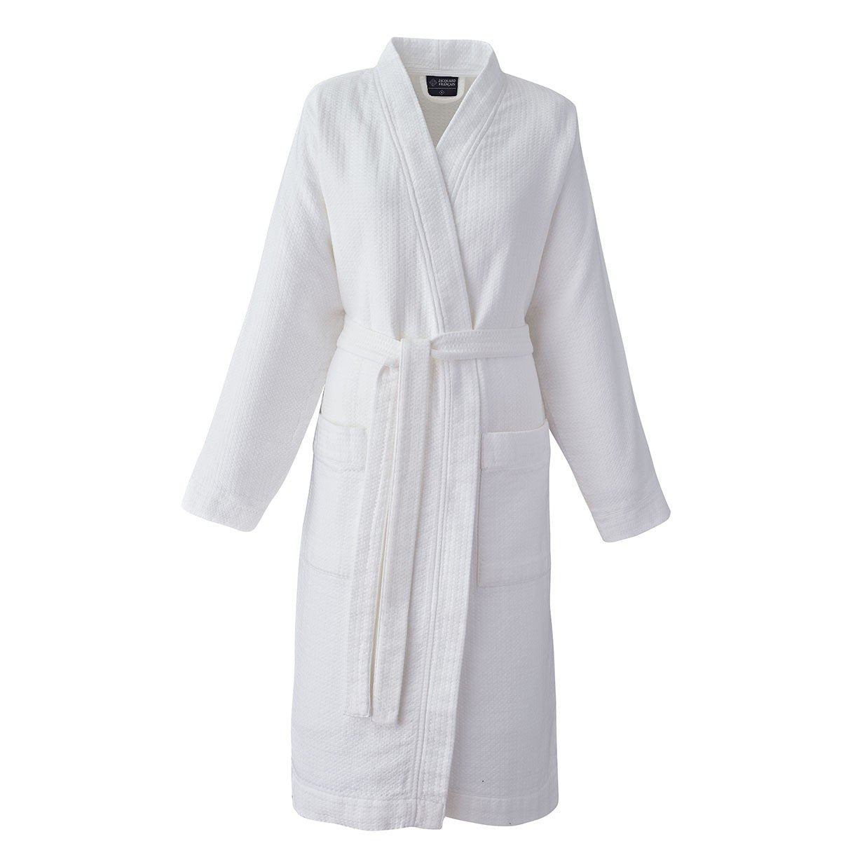 Formentera White Bathrobe | Jacquard Français bath robes at Fig Linens ...