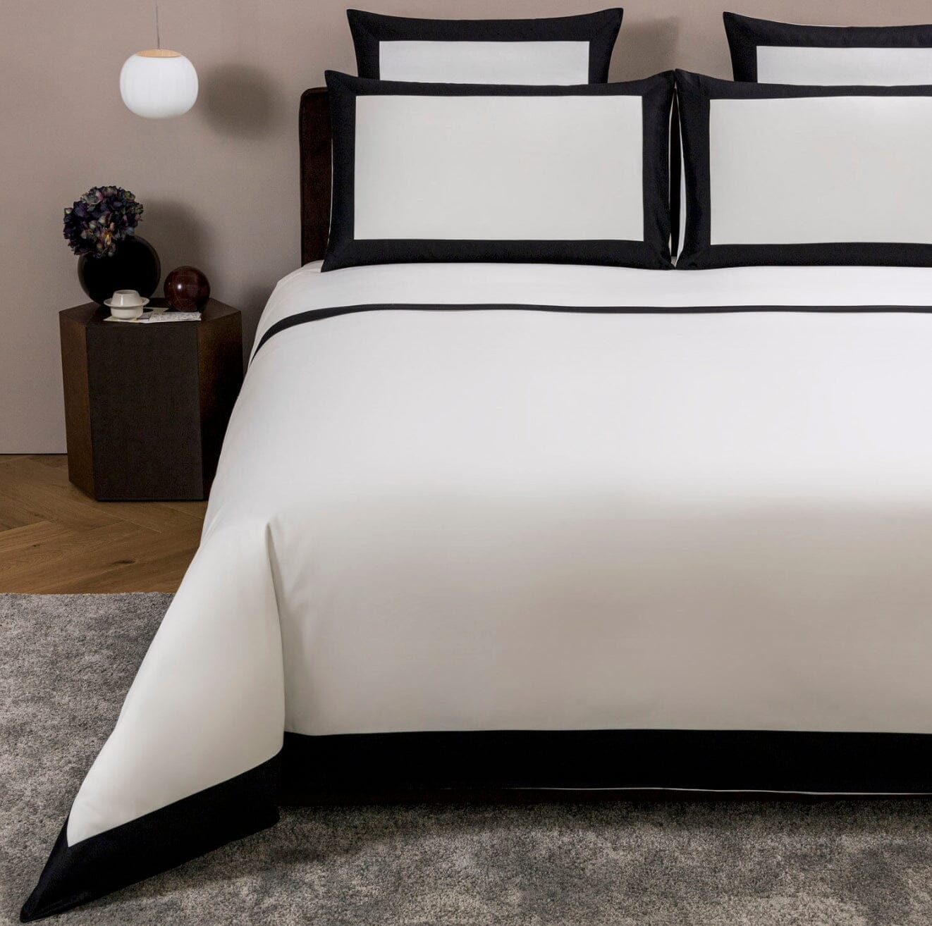 Frette Bold Bedding in Milk and Black | Fig Linens and Home - FIG ...