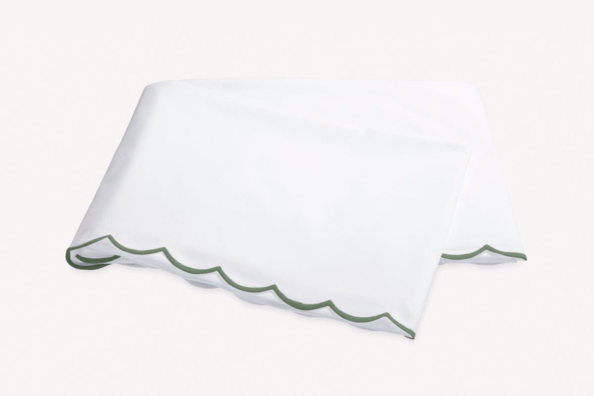 Dakota Scallop Bedding | Matouk Palm Green Duvet Covers & Sheets - FIG ...