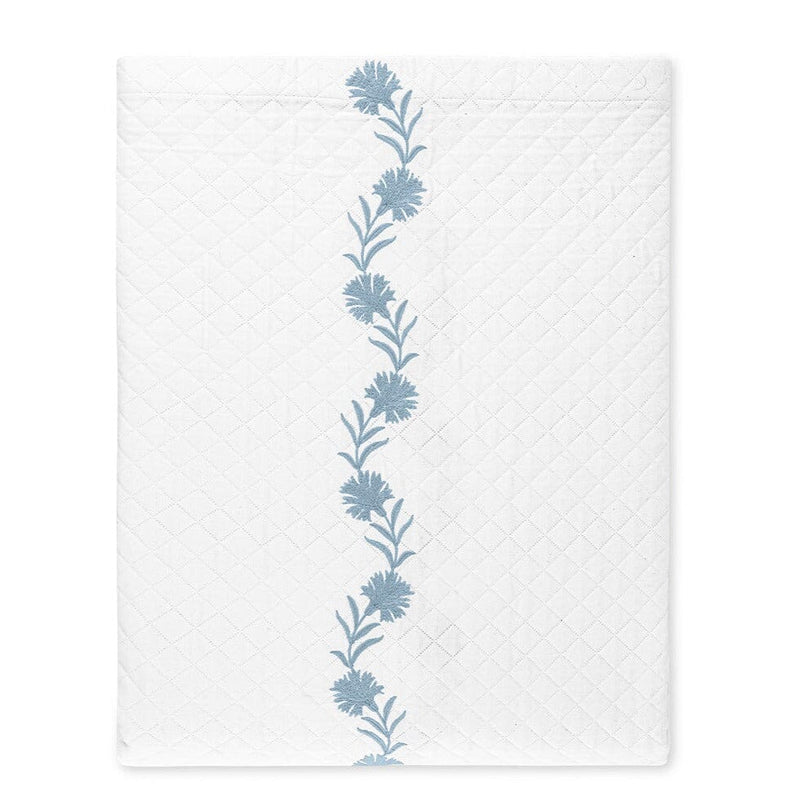 Matouk Hazy Blue Daphne Matelasse | Embroidered Fine Linens Coverlets ...