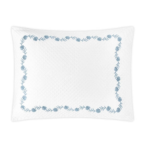 Matouk Hazy Blue Daphne Matelasse | Embroidered Fine Linens Coverlets ...