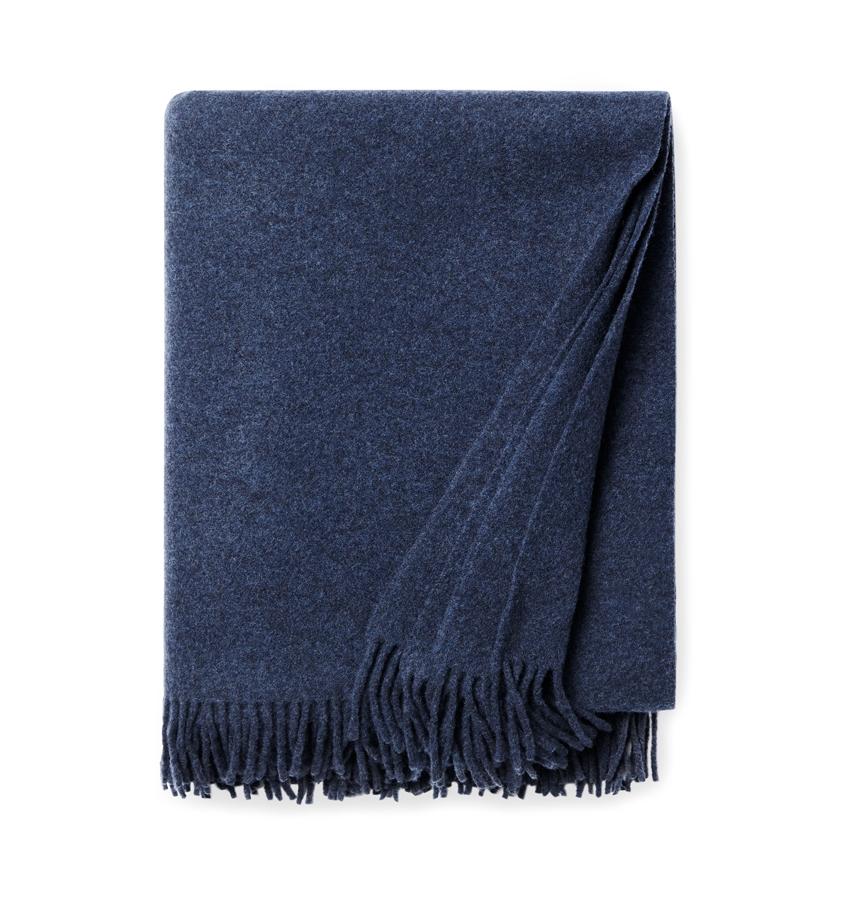 Vimmo Navy Wool Throw by Sferra | Fig Linens and Home – FIG LINENS AND HOME